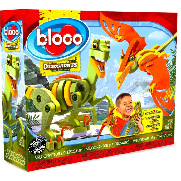 bloco | Toys | Bloco Dinosaur Velociraptor Pterosaur Building Set Like ...